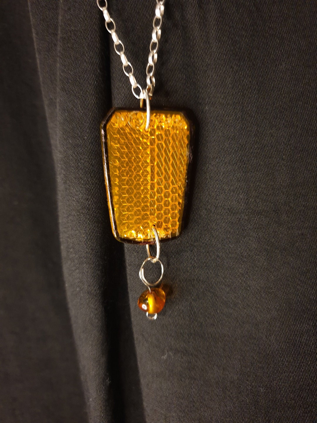 Chain Trailer Made of Bicycle Reflector With Amber Bead - Etsy