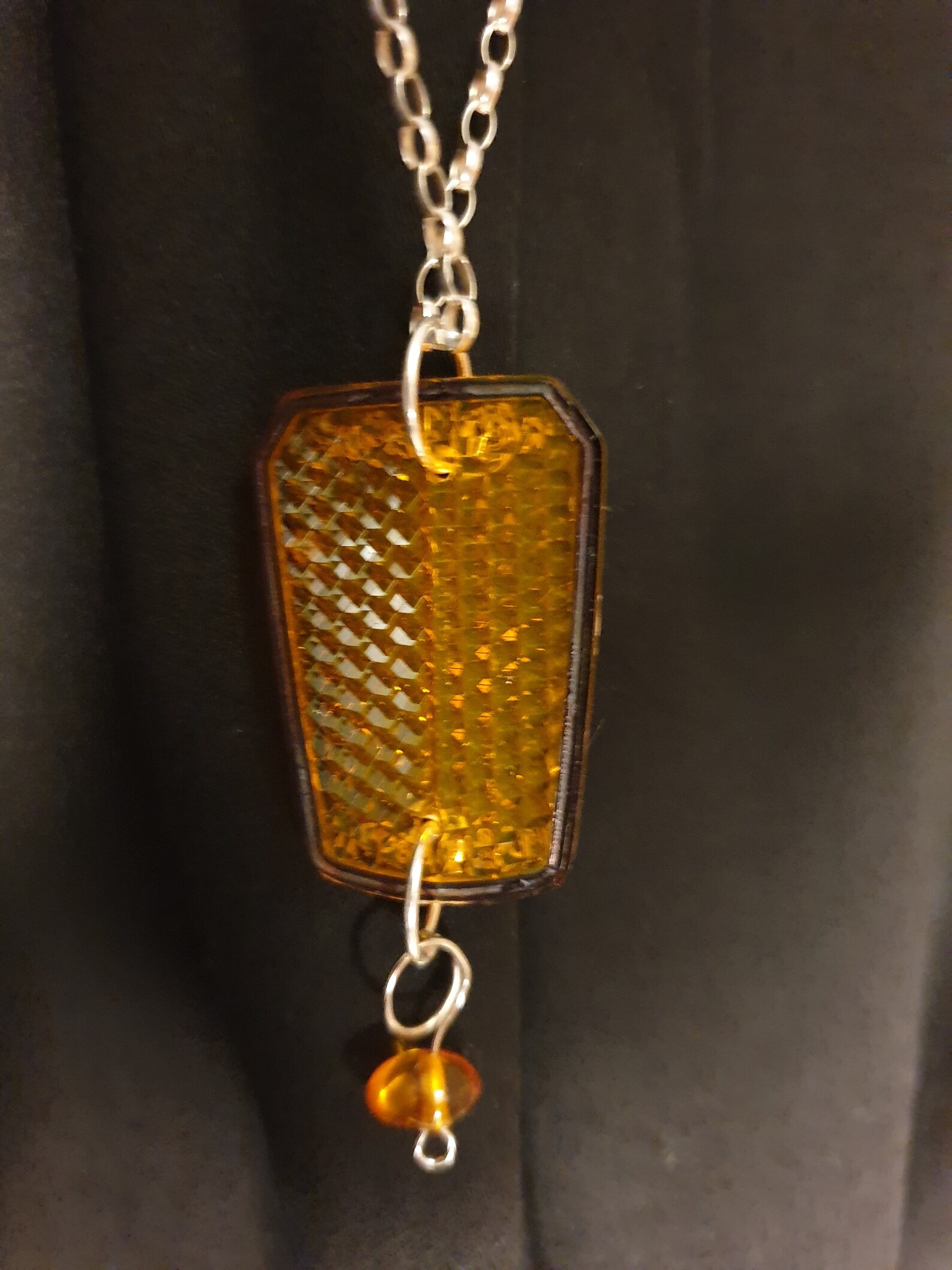 Chain Trailer Made of Bicycle Reflector With Amber Bead - Etsy