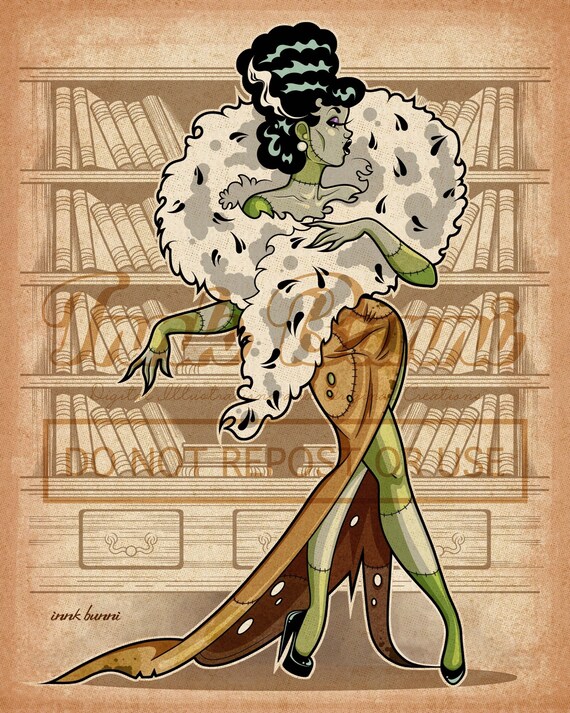 Dibujo De Pin Up De La Novia De Frankenstein El Sueño De La Ciencia