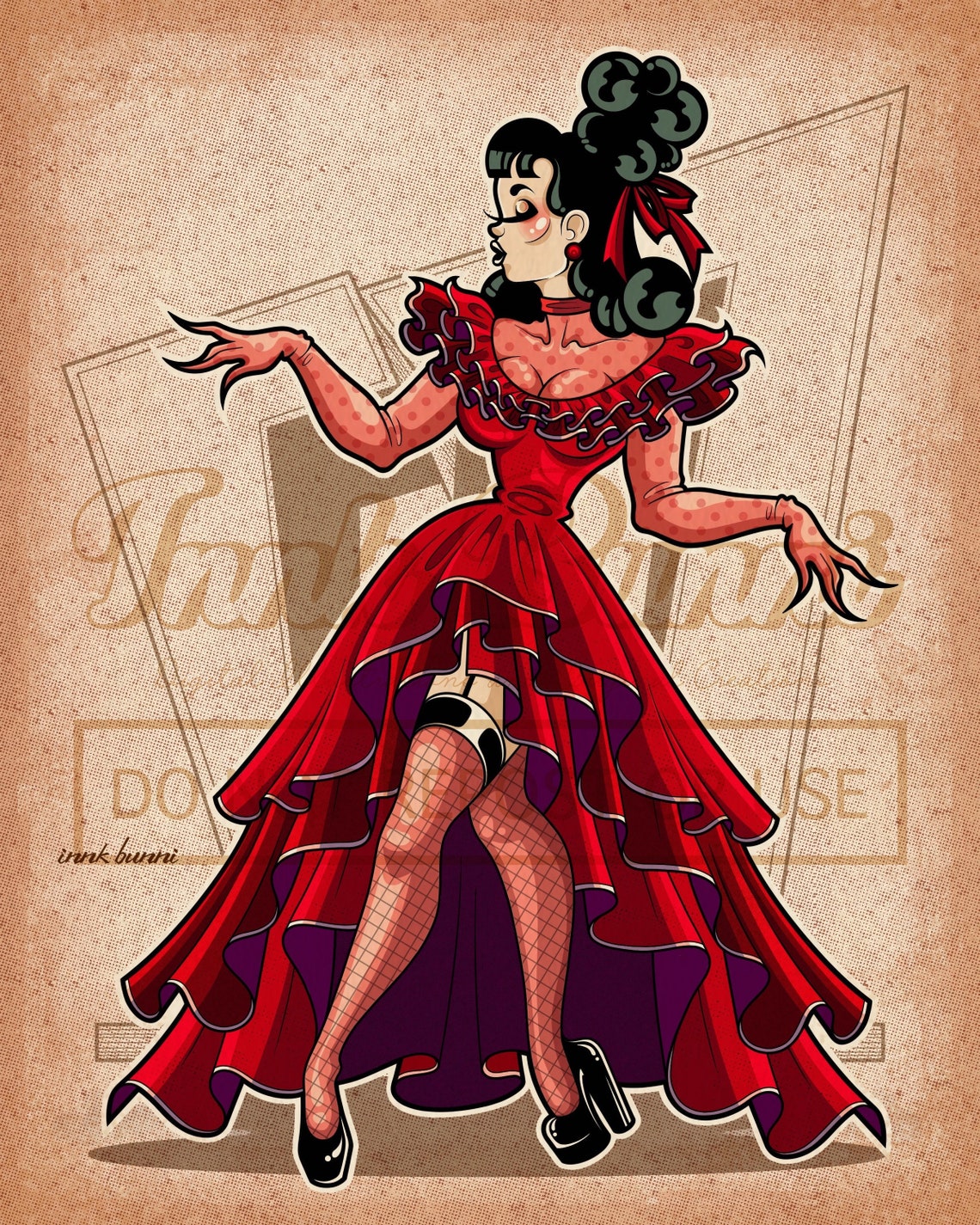 Lydia Deetz (red Wedding) | Vintage Pin Up - Etsy