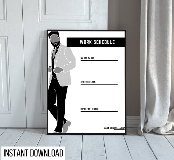 Work Schedule / Printable Digital Download / Printable | Etsy