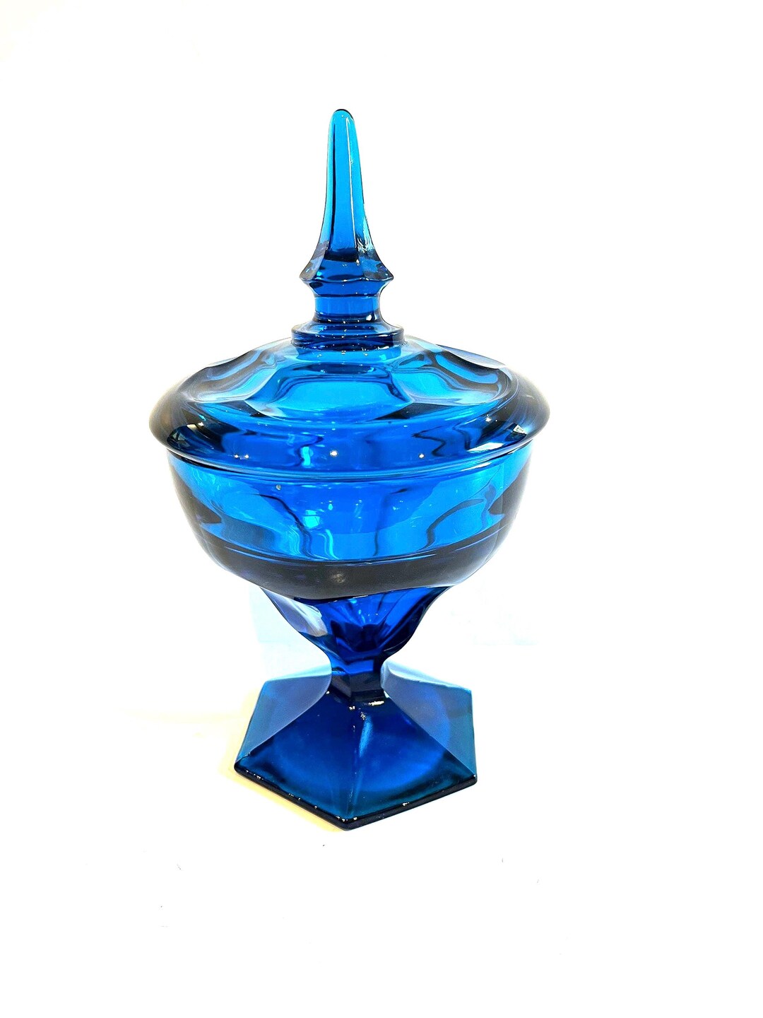 Viking Bluenique Candy Dish With Lid - Etsy