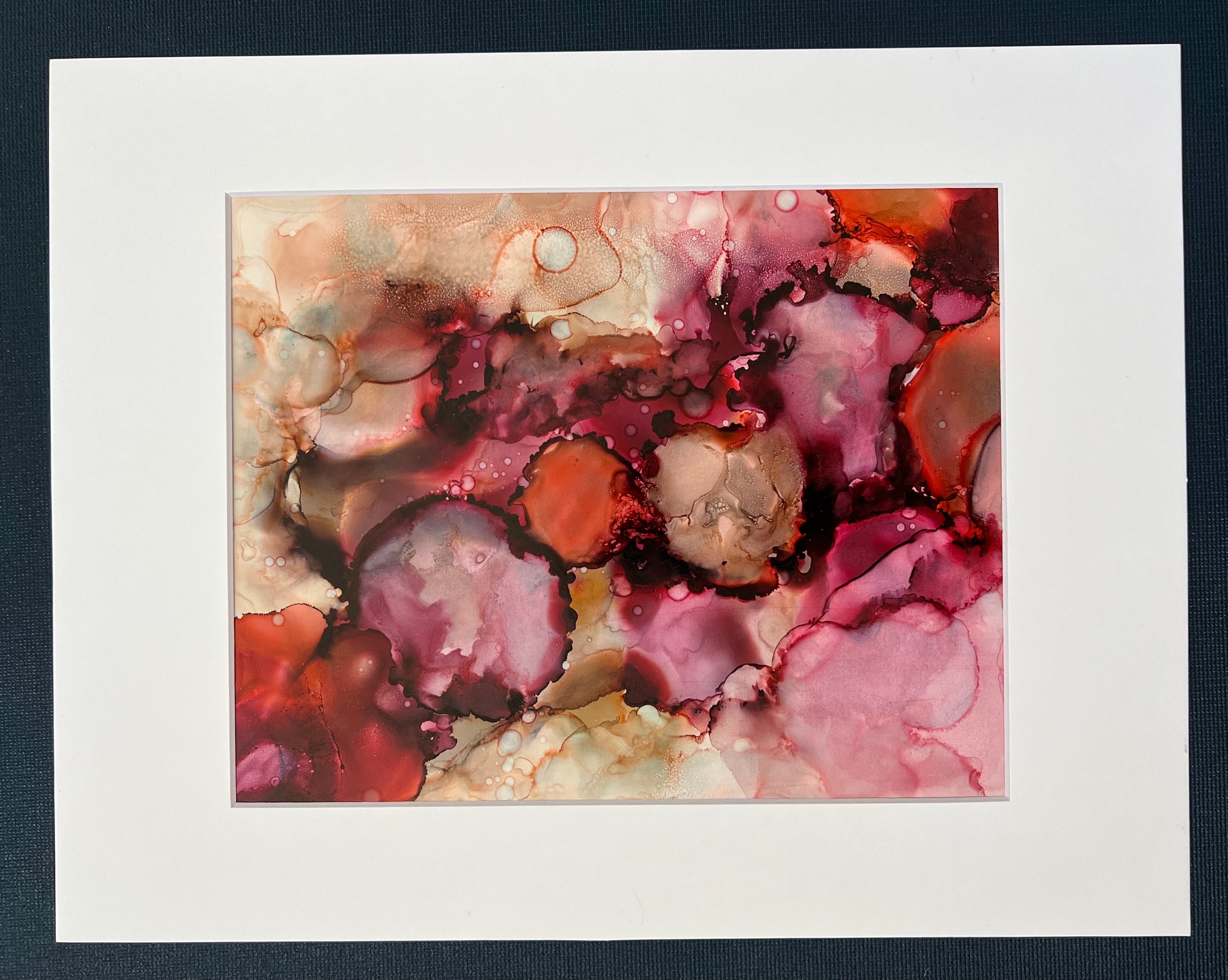 8 by 10 Inch Original Alcohol Ink, a Coral Cosmo - Etsy