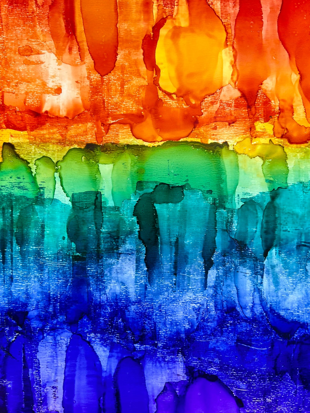 8 by 10 Inch Unframed Original Alcohol Ink Wood Panel - Etsy