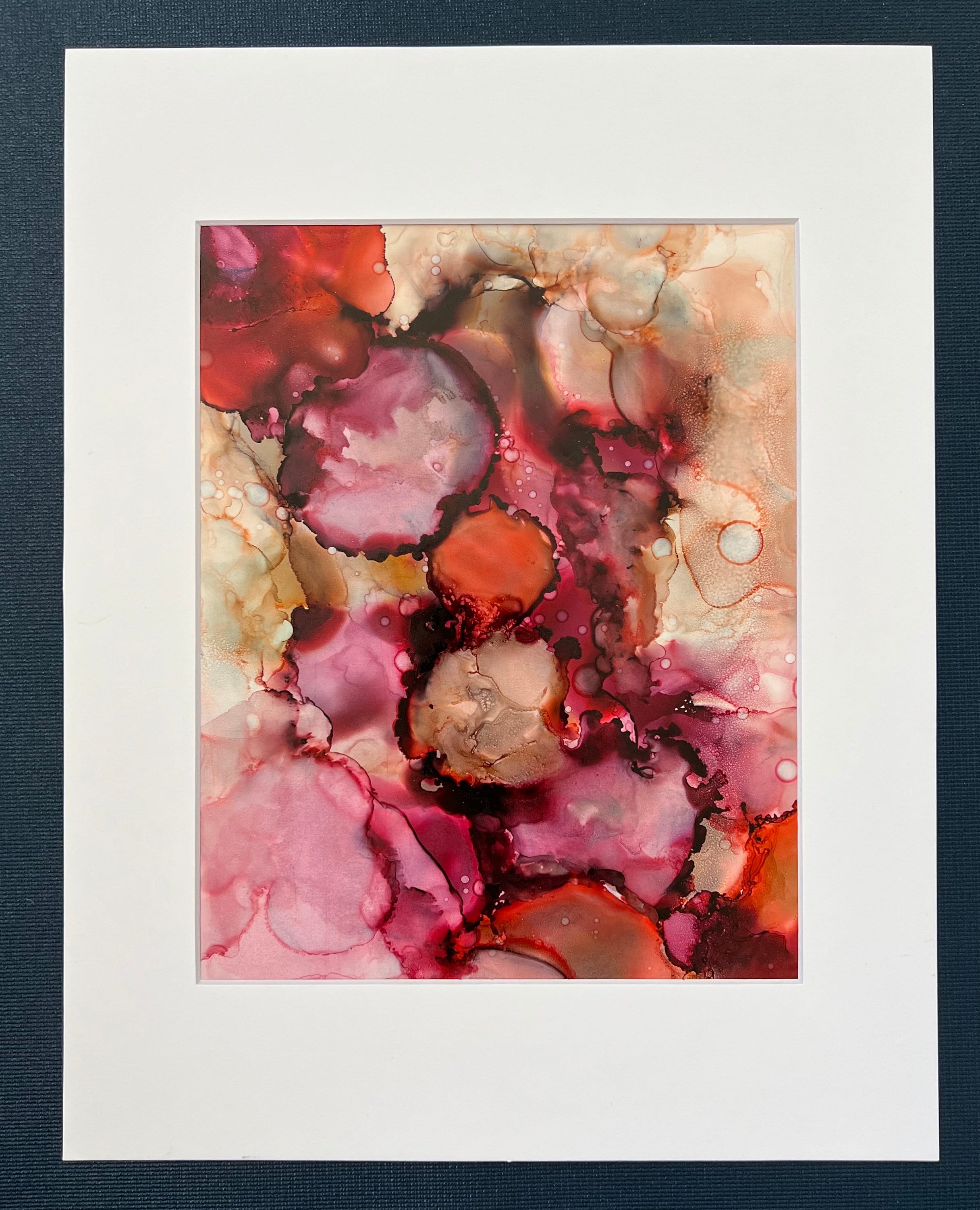 8 by 10 Inch Original Alcohol Ink, a Coral Cosmo - Etsy