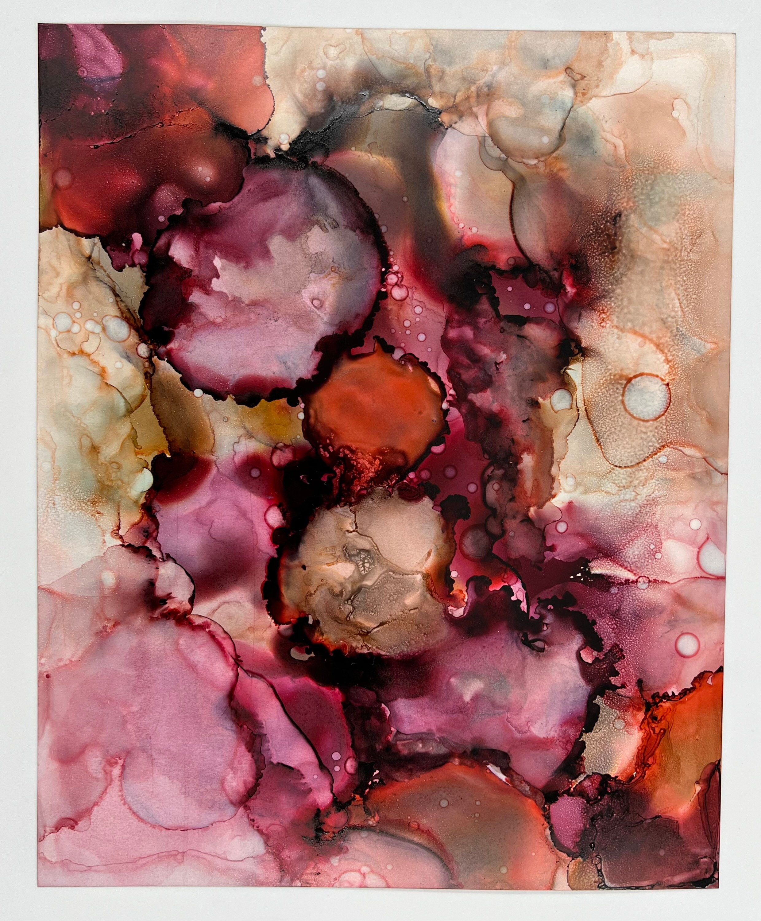 8 by 10 Inch Original Alcohol Ink, "a Coral Cosmo” - Etsy