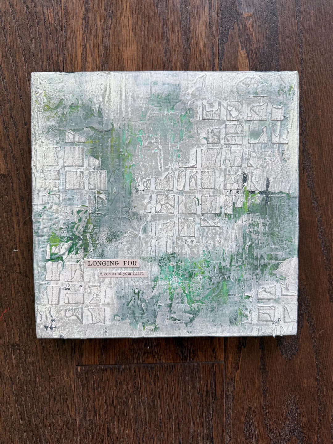 8 by 8 Inch Original Mixed Media, Abstract, “longing for a Corner of ...
