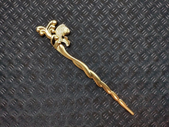 Golden Jump Fish Chinese Hair Pins Hair Stick Chinese Hair | Etsy