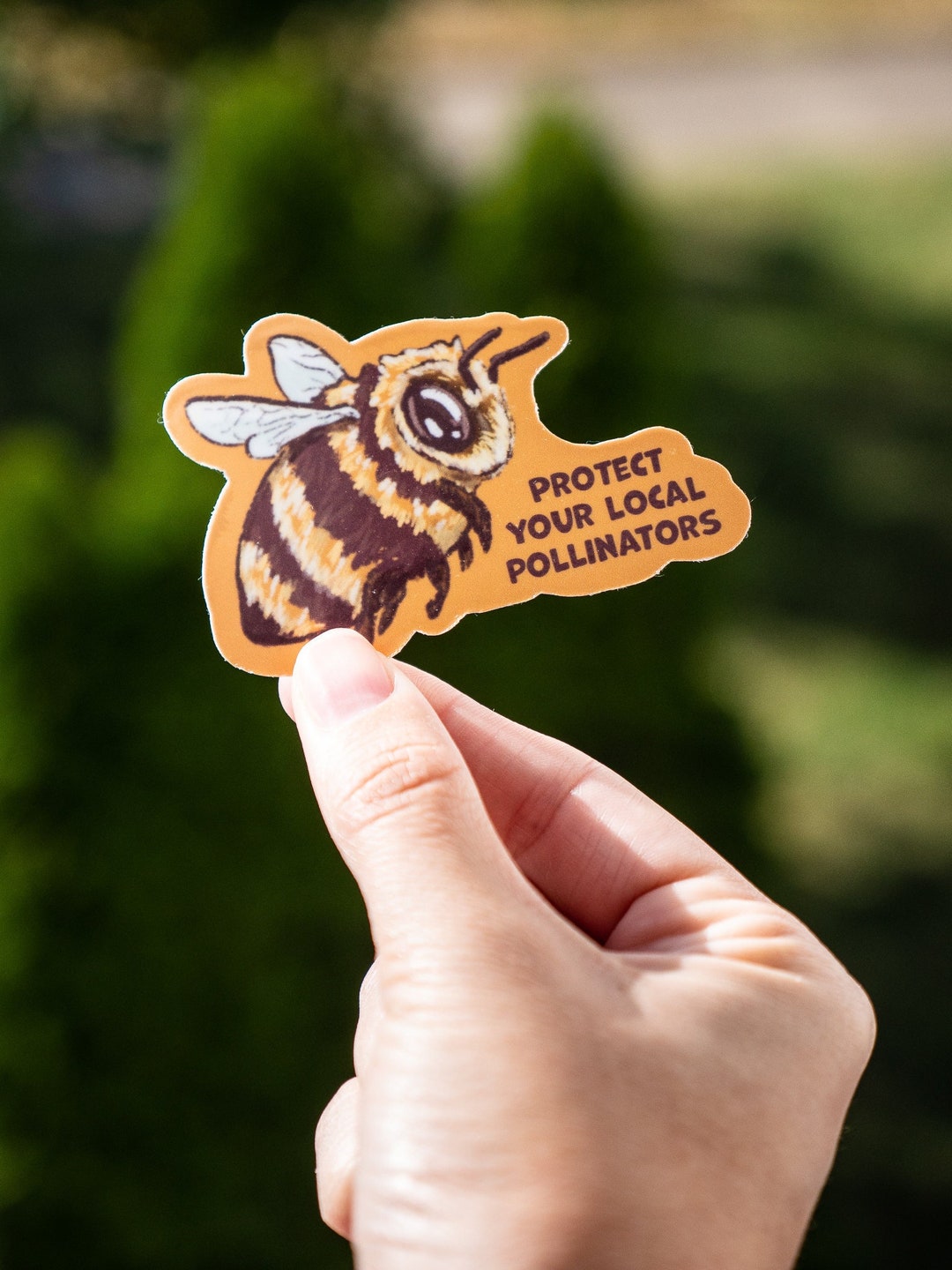 Protect Your Local Pollinators Sticker || Bumble Bee Die-cut Vinyl ...