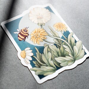 Cute Bumble Bee and Flowers Water-resistant Sticker | Nature, Animal ...