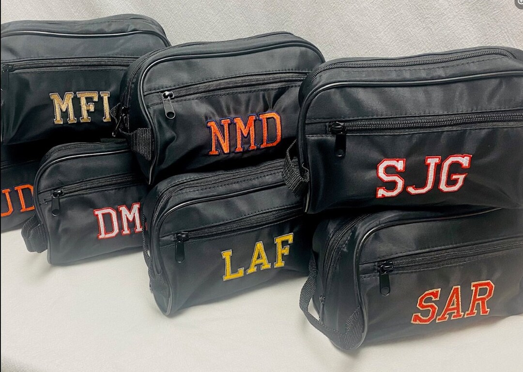 Nylon Dopp Kit/travel Bag With Athletic Lettering for Any School - Etsy
