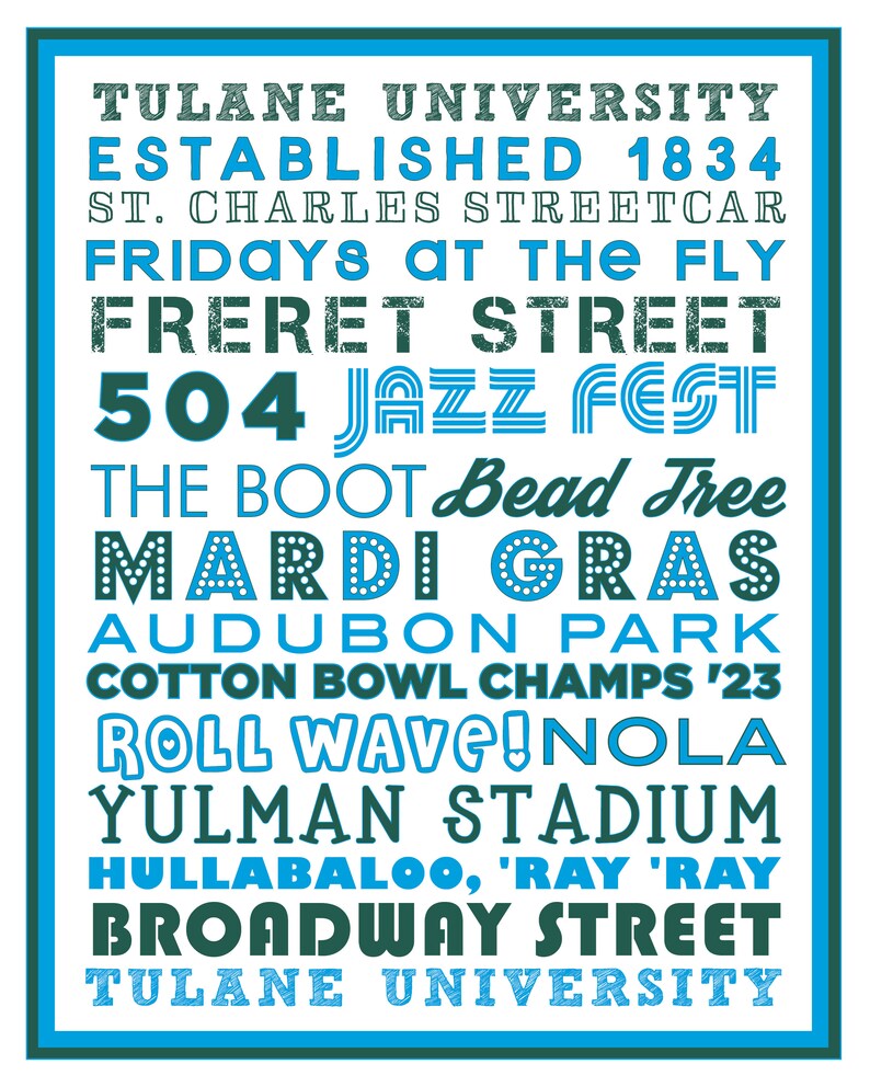 Tulane Wall Art for Dorm Room- Download and Print - Etsy