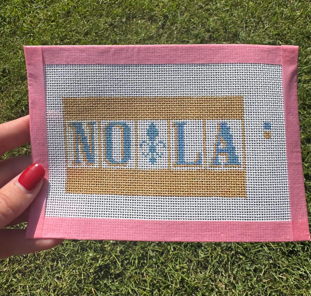 NOLA Street Tiles- New Orleans- Hand Painted Needlepoint Canvas- 4x6 ...