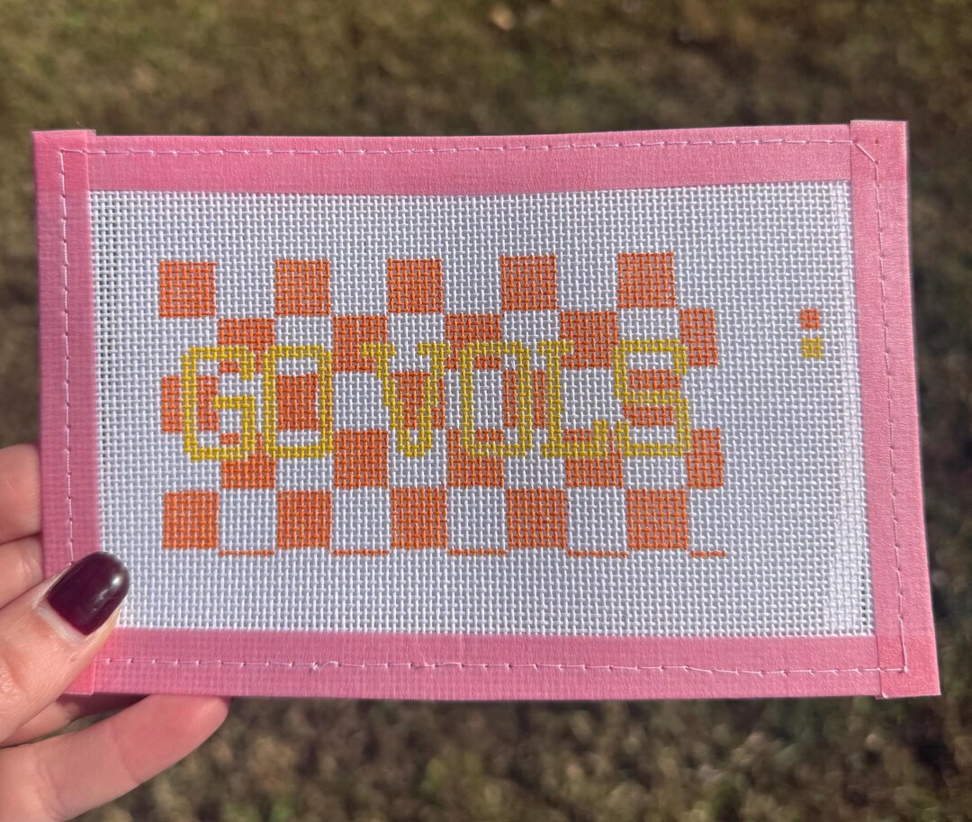 Go Vols “university of Tennessee”- Hand Painted Needlepoint Canvas- 4x6 ...