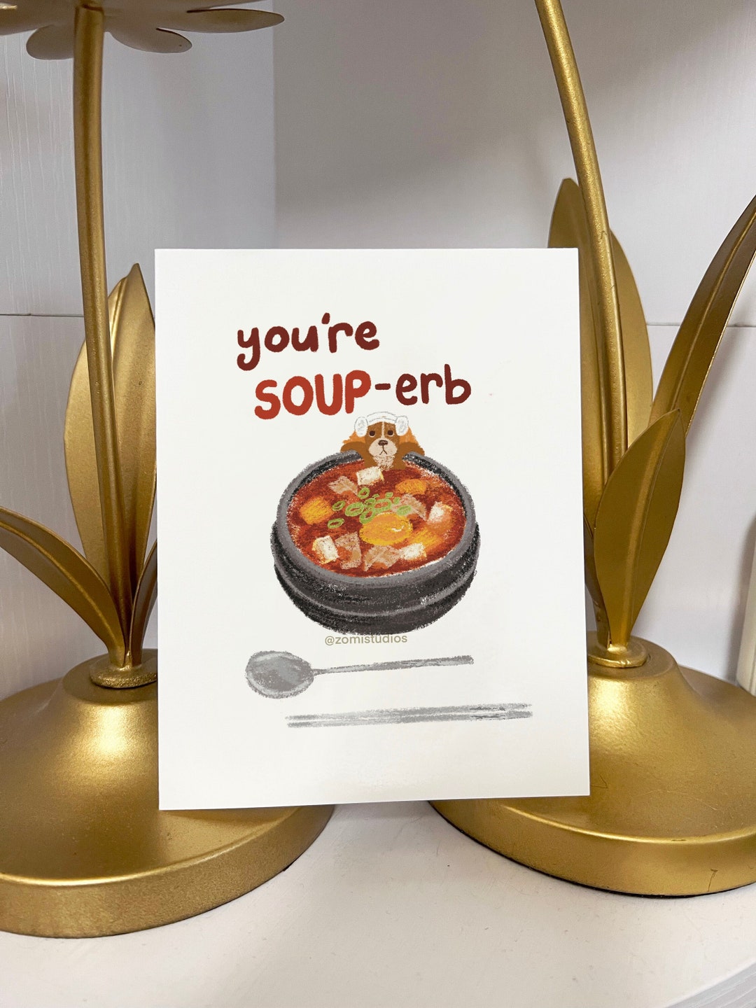 Kimchi Jjigae Soup Korean Food Greeting Card Asian Food Pun - Etsy