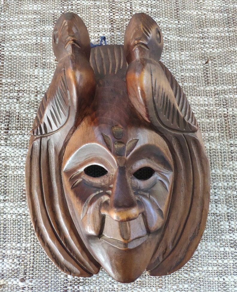 Mayan Kukulkan Mask Sculpture Hand Carved Wooden Guatemalan - Etsy