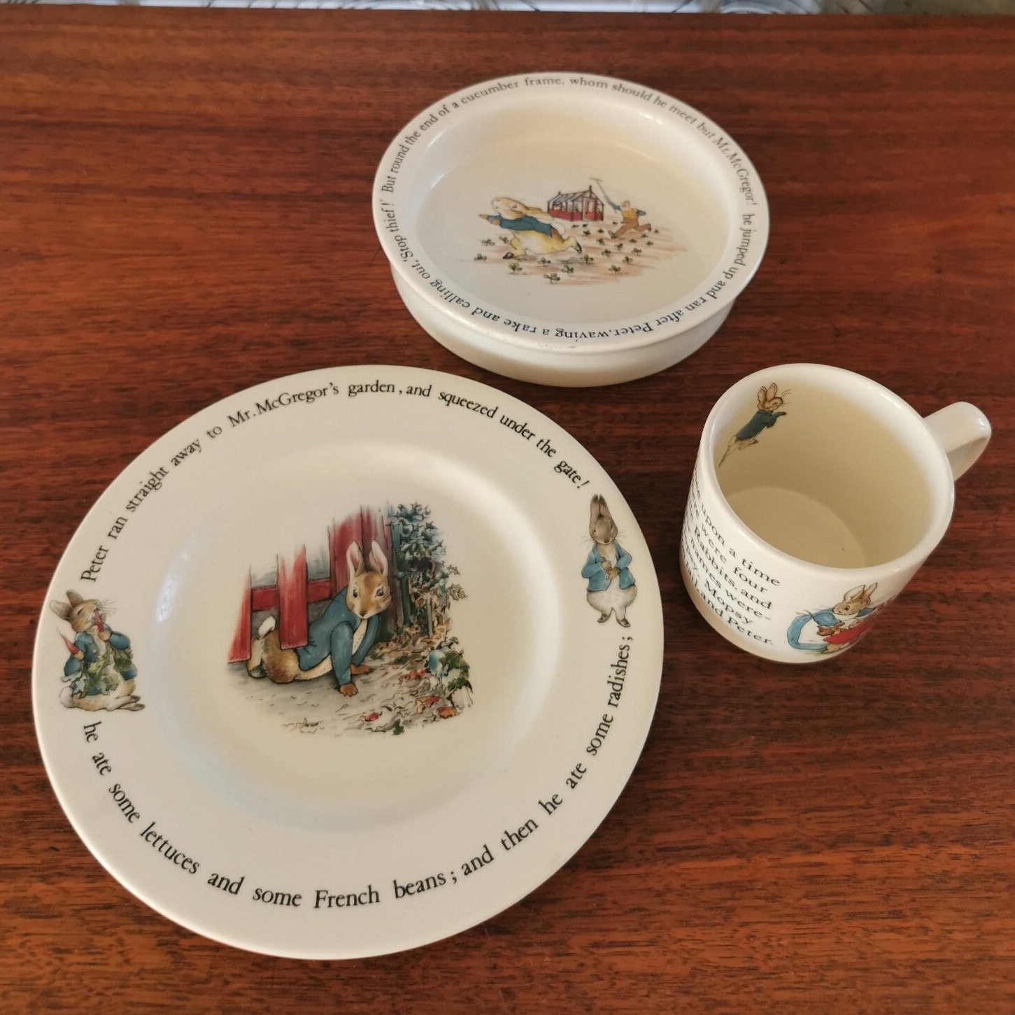 Wedgwood Peter Rabbit Set of 3 Vintage Etruria Barlaston Bone - Etsy