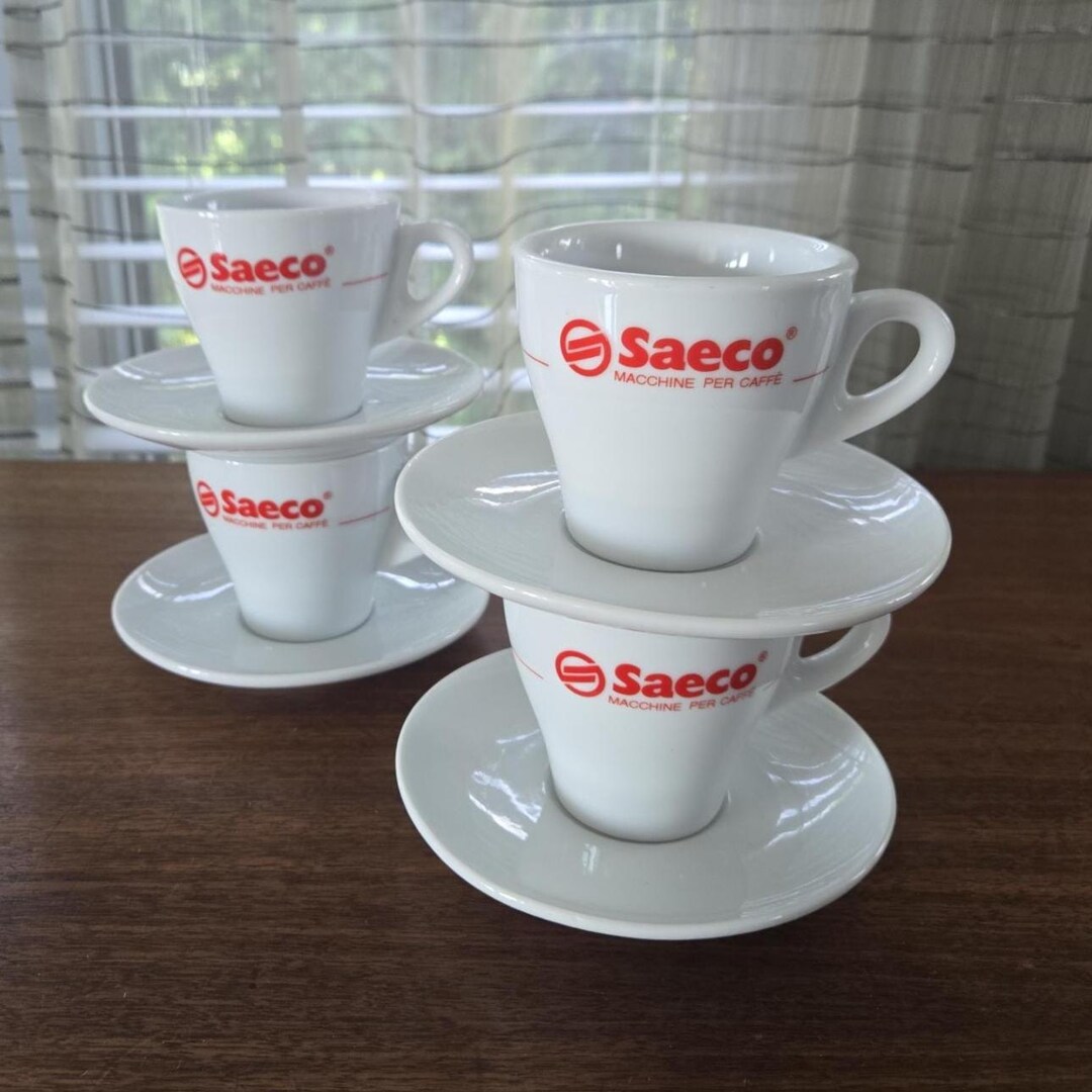 Saeco Cappuccino Latte Cups Set of 4, Italian Machine per Caffe Vintage ...