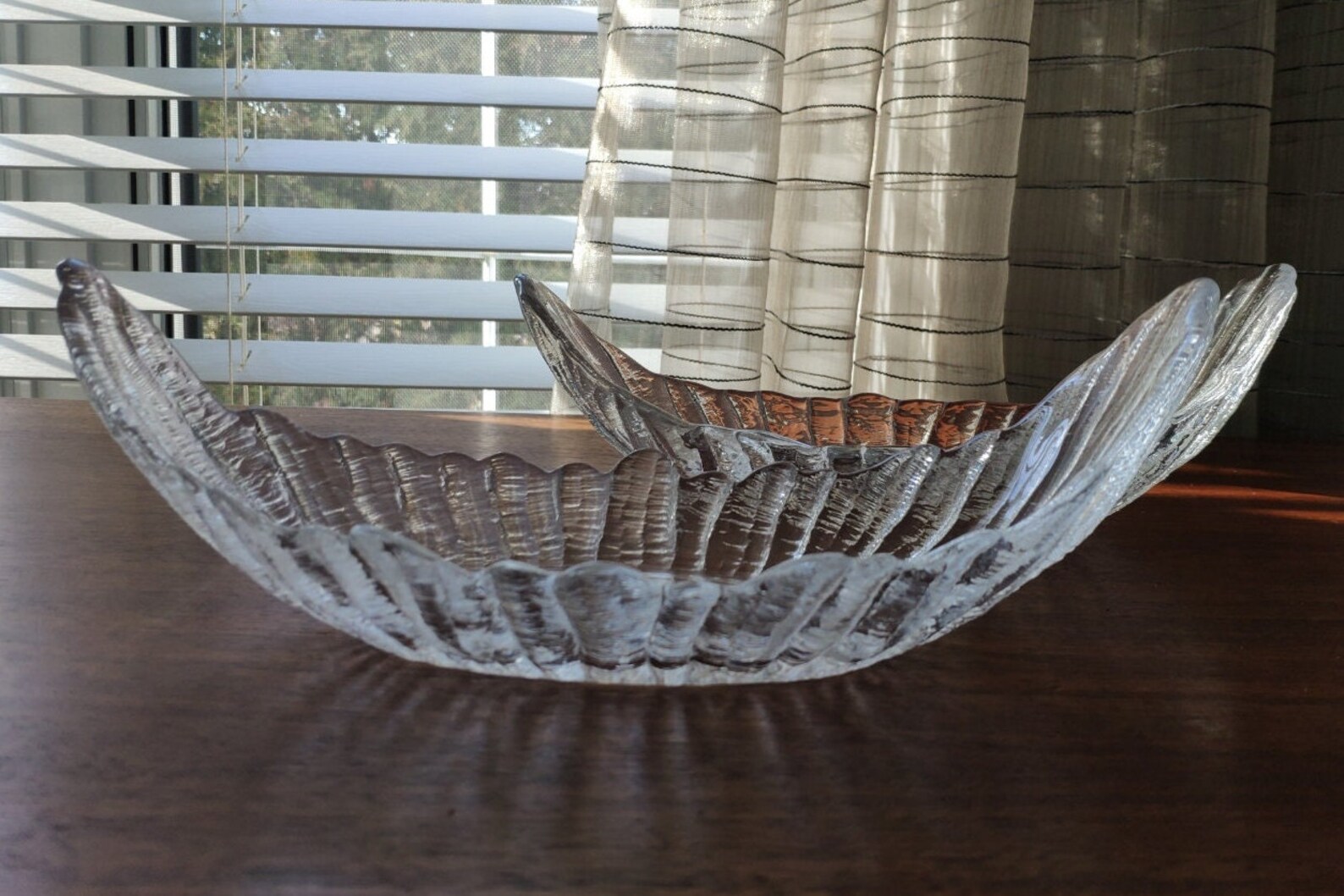 Pukeberg Art Glass Gondola Bowls Set of 2 Textured Ice Icicle ...