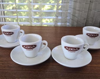 Lubiana Tricolor Espresso Cups Set of 4, Italian Thick Porcelain ...
