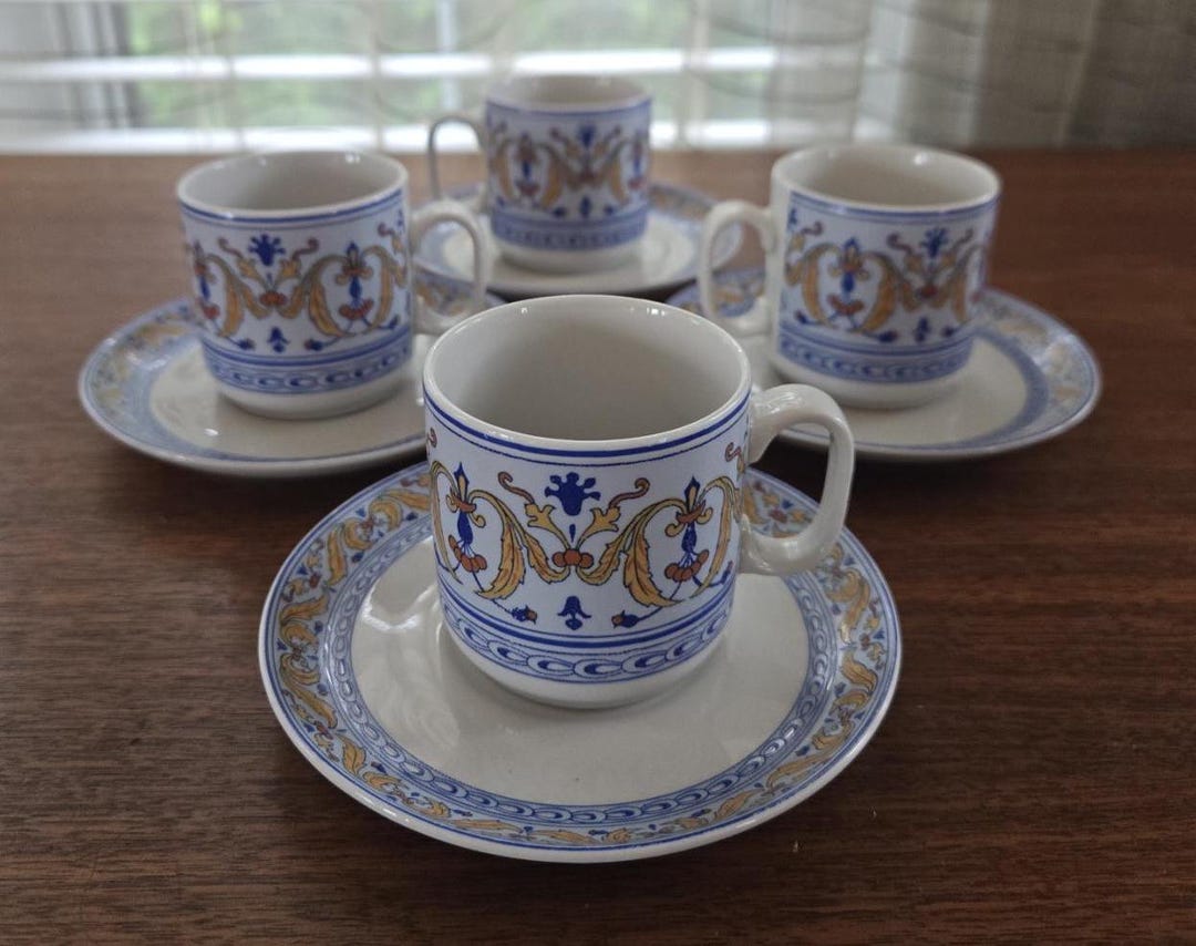 Risoli Espresso Cups Ricco Design Set of 4, Vintage Italian Demitasse ...