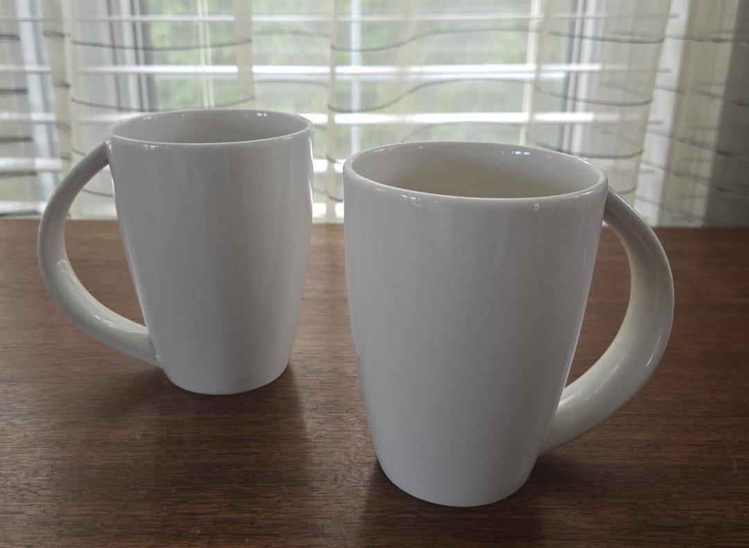 Royal Doulton Studio Touch Mugs Set of 2, Vintage Fine China White Tall ...