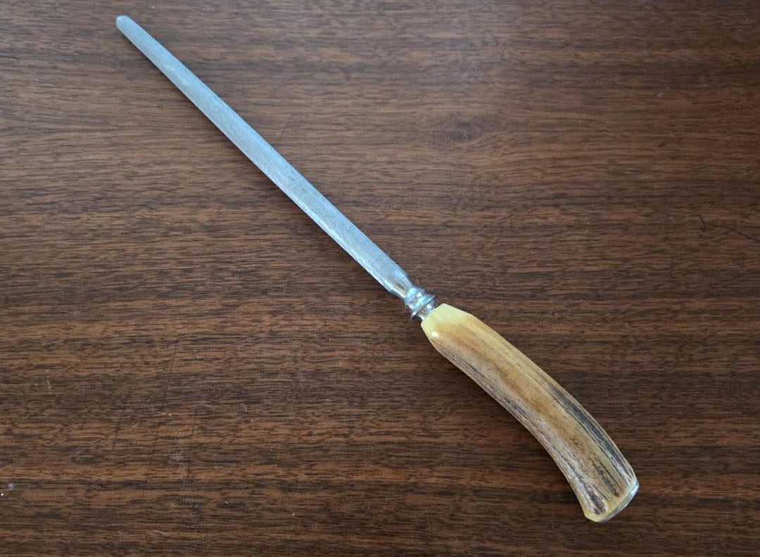 Sheffield Genuine Stag Antler Honing Rod, Knife Sharpening Steel ...
