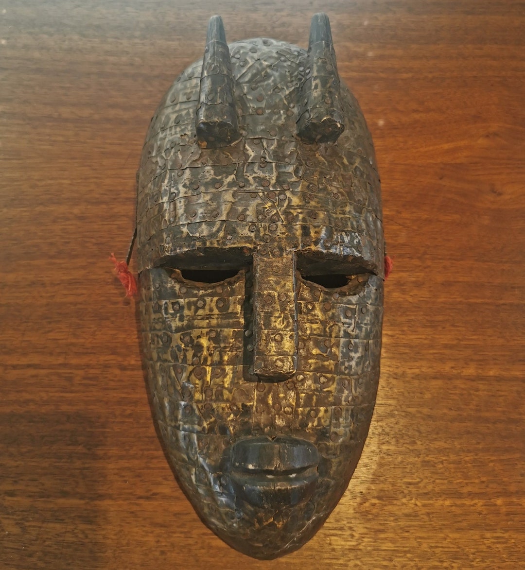 Marka Bambara Mali Mask Wall Art With Nailed Plane Brass Sheets 2 ...