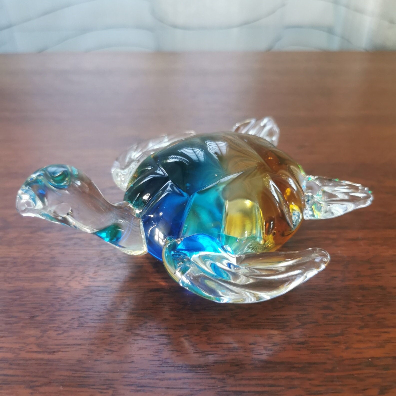Art Glass Sea Turtle Figurine Paperweight Vintage Hand Blown - Etsy