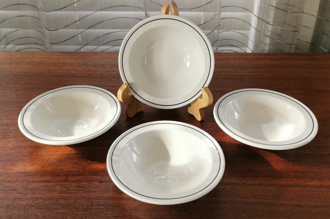 Steelite Black Line Bowls Set of 4 Hotelware England Vintage Restaurant ...