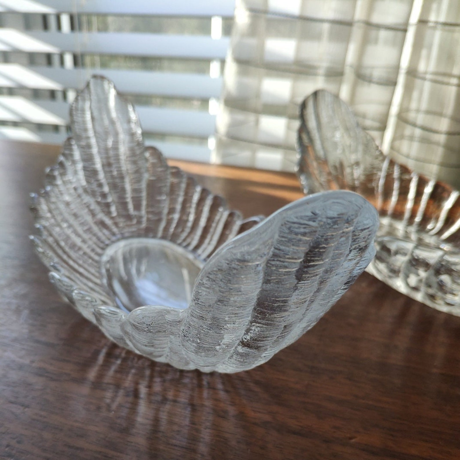 Pukeberg Art Glass Gondola Bowls Set of 2 Textured Ice Icicle ...