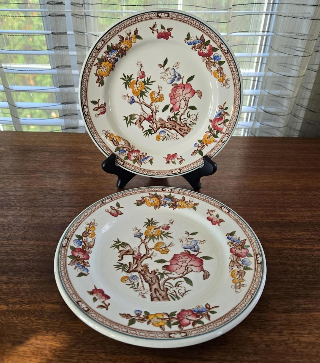 Empire Crockery Indian Tree Plate Set of 2 Vintage Luncheon 9" Newport ...