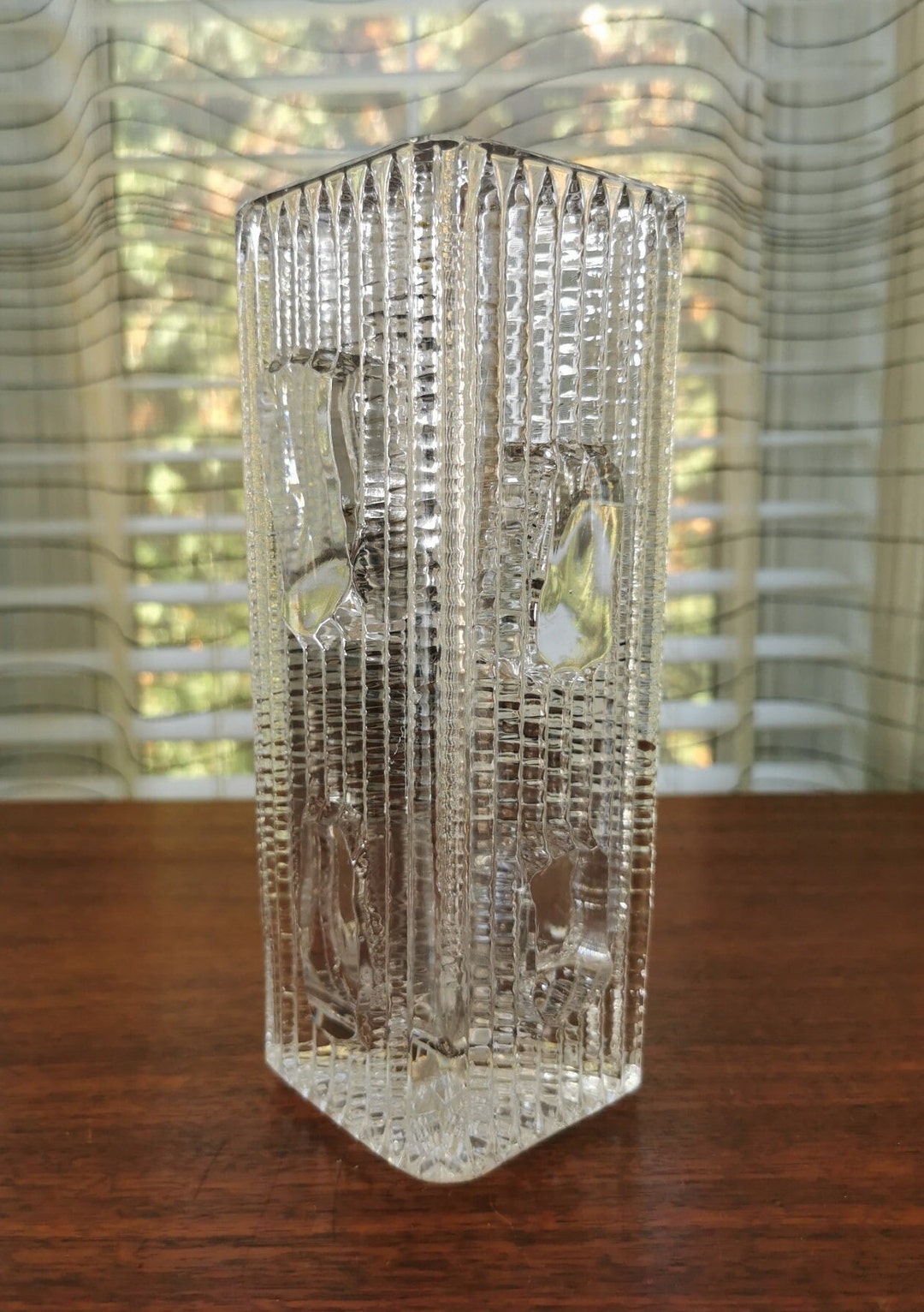 Ice Bark Hofbauer Crystal Vase, Vintage West German Genuine Lead ...