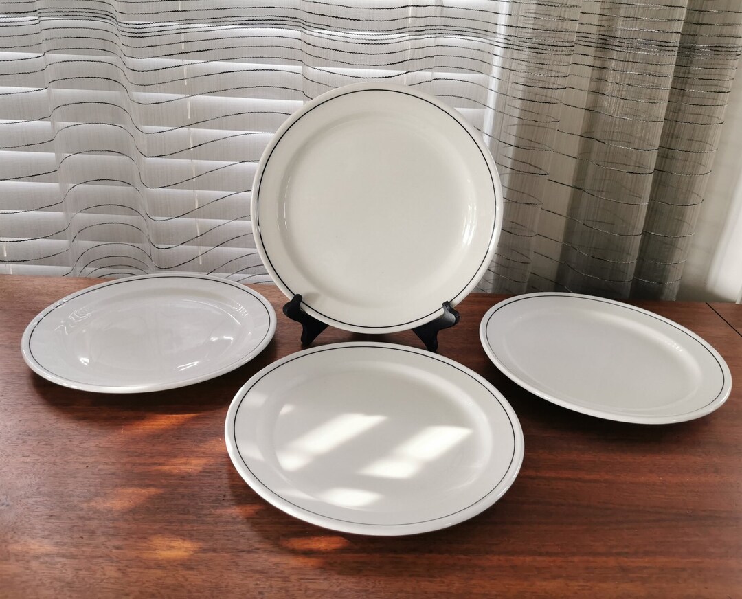 Royal Doulton Steelite Dinner Plates Set of 4 Black Line Hotelware ...