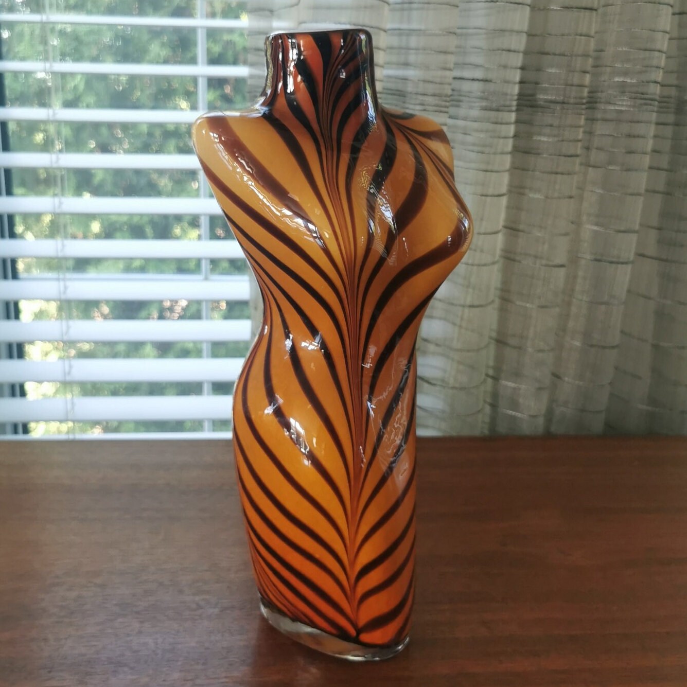 Murano Woman Torso Cased Art Glass Vase Tall Vintage Sommerso Hand ...