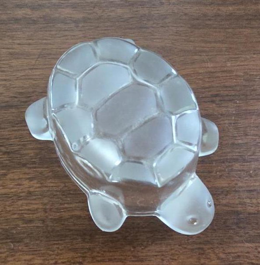Walther Glas Turtle Figurine Bowl, Vintage Clear and Frosted Art Glass ...