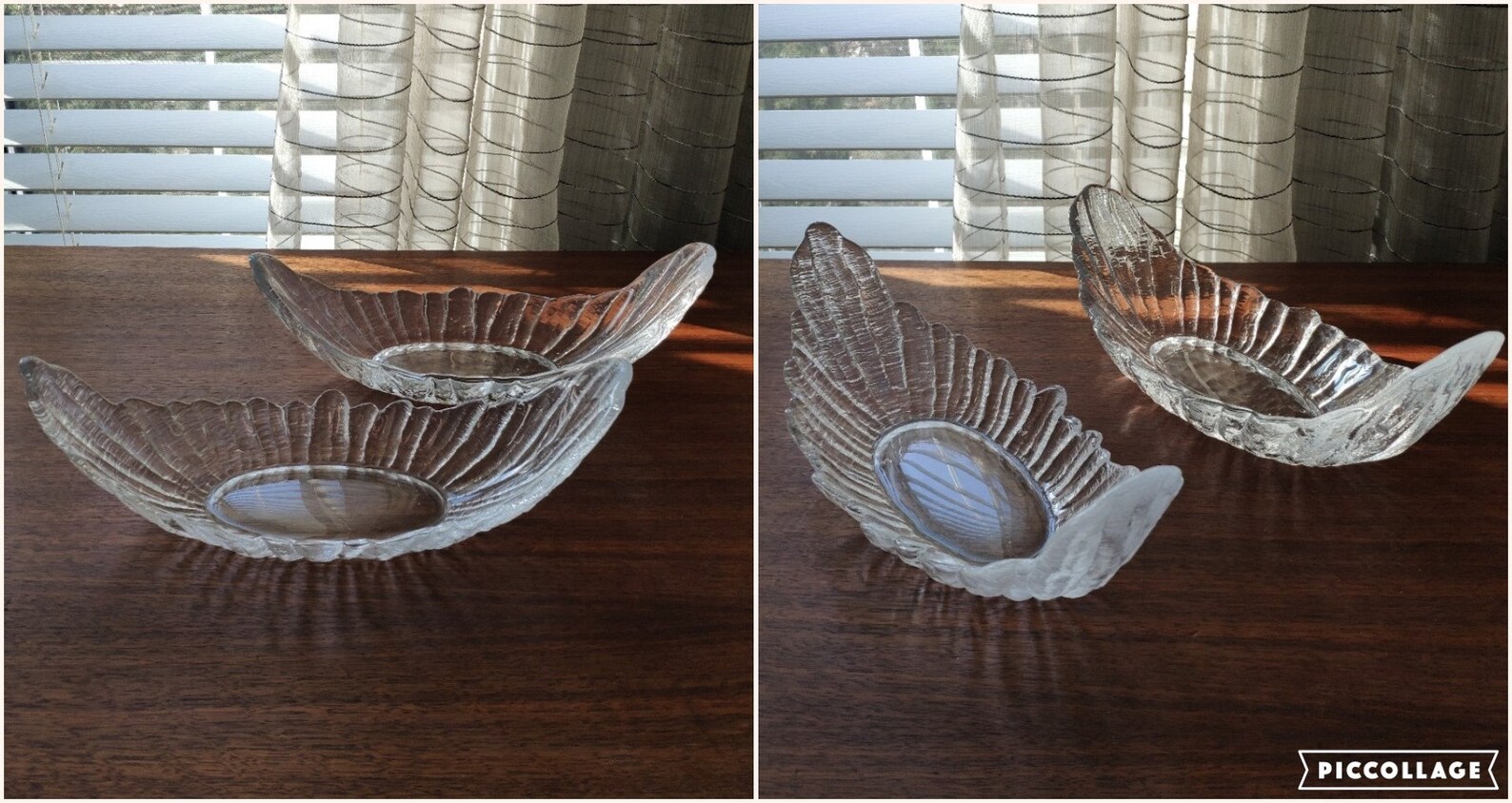 Pukeberg Art Glass Gondola Bowls Set of 2 Textured Ice Icicle ...