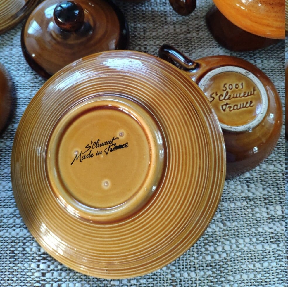 St Clement Tea Set of 12 Made in France Faience Art Pottery - Etsy