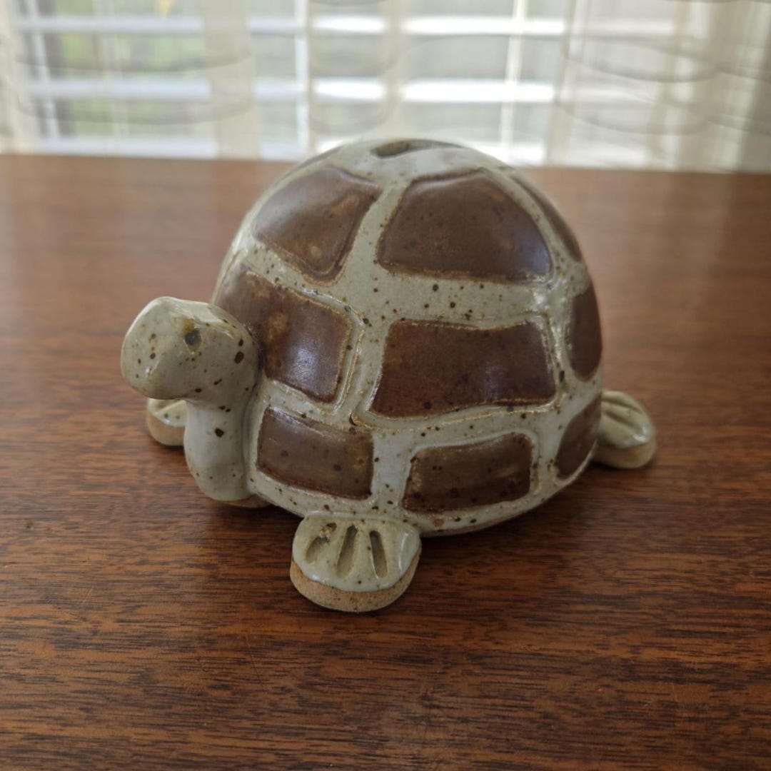 Turtle Still Penny Bank Figurine, Vintage Studio Art Pottery Sculpture ...