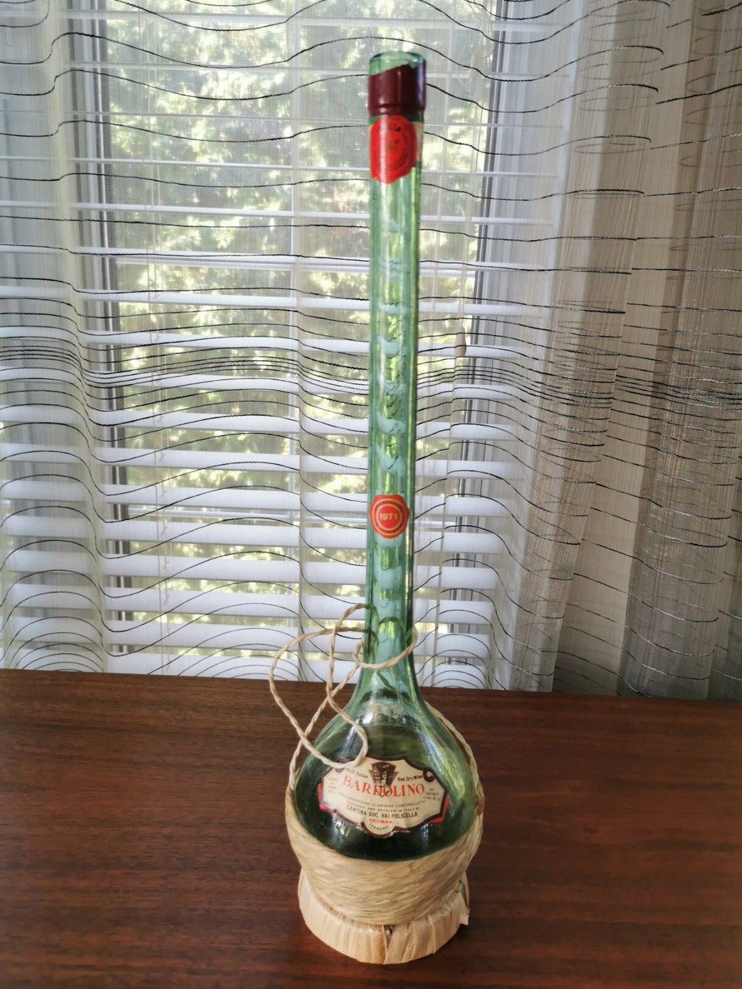 Bardolino Long Neck Tall Wine Bottle Vintage Green Empty - Etsy