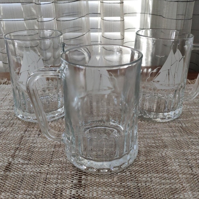 Dema Tudor Glass Steins Set of 3 Made in England Vintage - Etsy