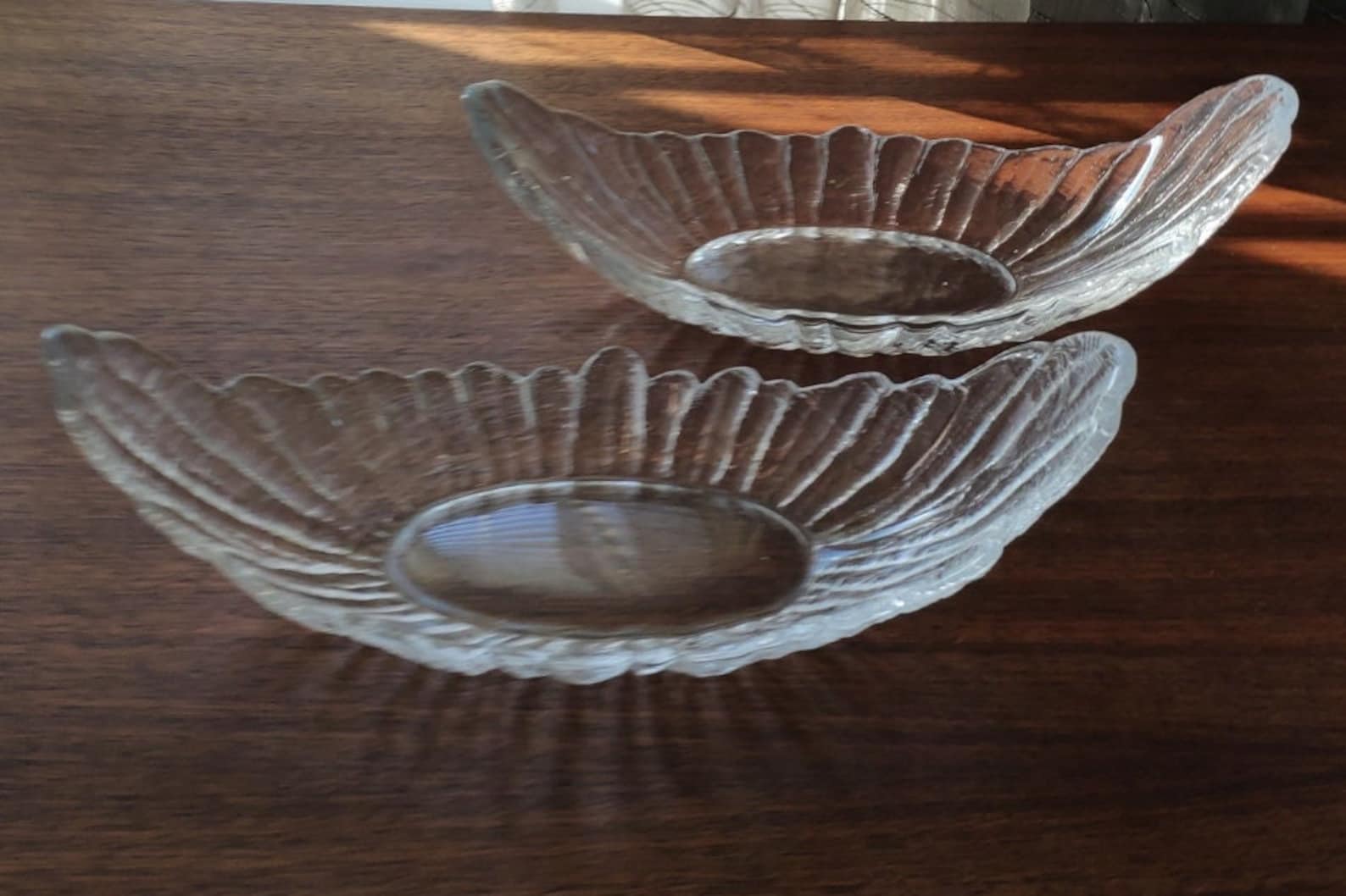 Pukeberg Art Glass Gondola Bowls Set of 2 Textured Ice Icicle ...