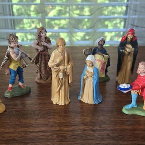 Italian Nativity Figurines Set of 9, Vintage Made in Italy Plastic ...