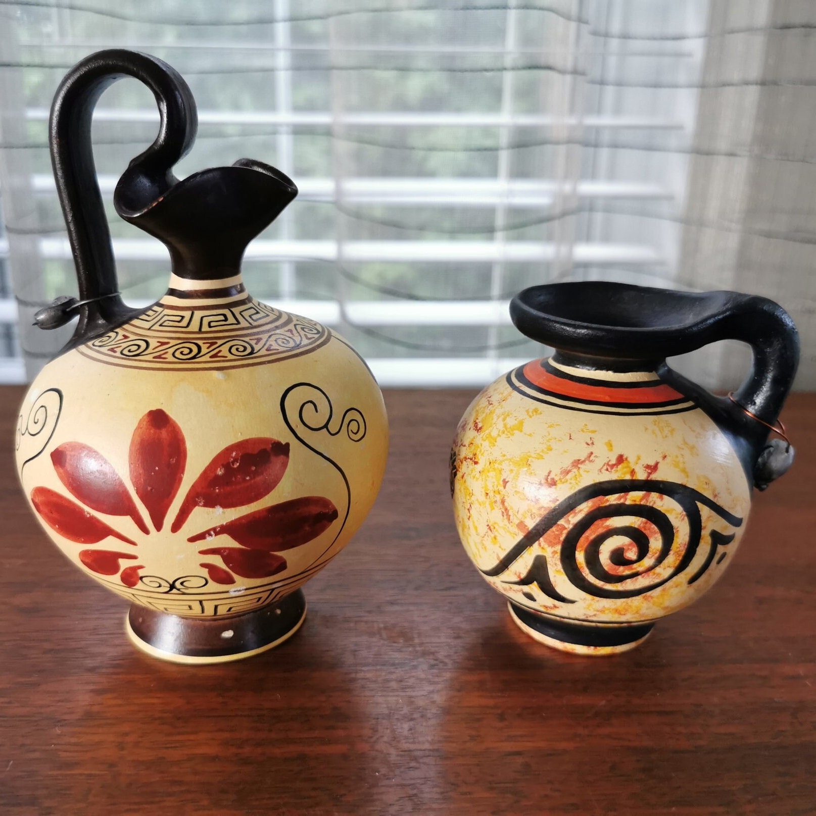 Ancient Greek Reproduction Vases Set of 2 Hand Painted - Etsy UK