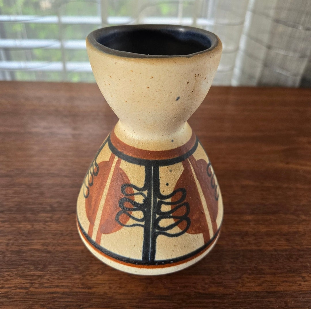 Lapid Israel Art Pottery Vase Hand Vintage Painted MCM Speckled Hand ...