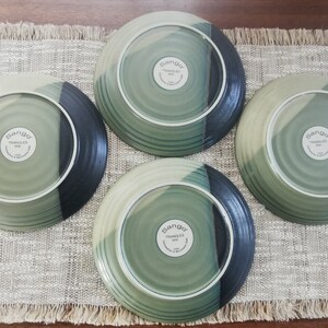 Sango Triangles Plates Set of 4, Geometric Green Vintage Stoneware ...