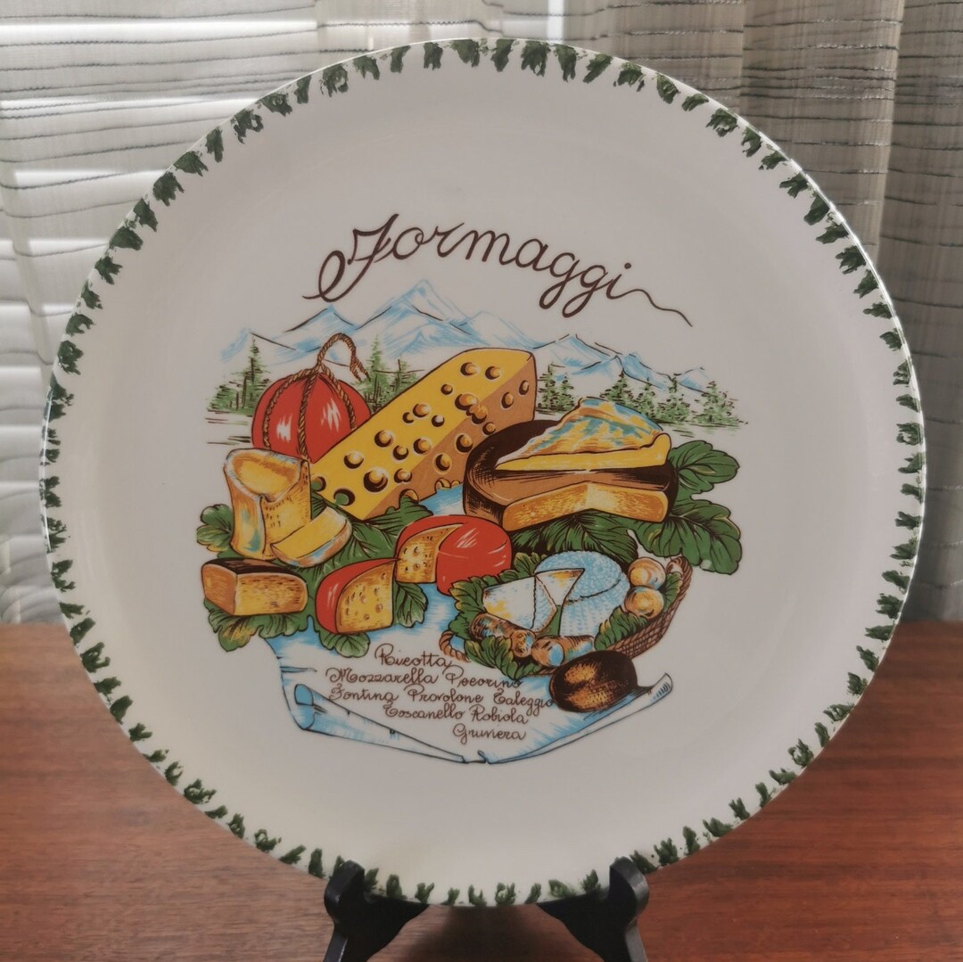CMS Italian Formaggi Platter Made in Italy Vintage Cheese Round Plate ...
