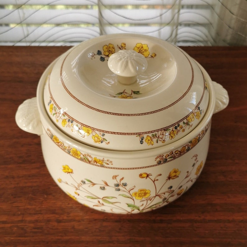 Spode Buttercup Lidded Casserole, Vintage Imperial Cookware Stone China ...