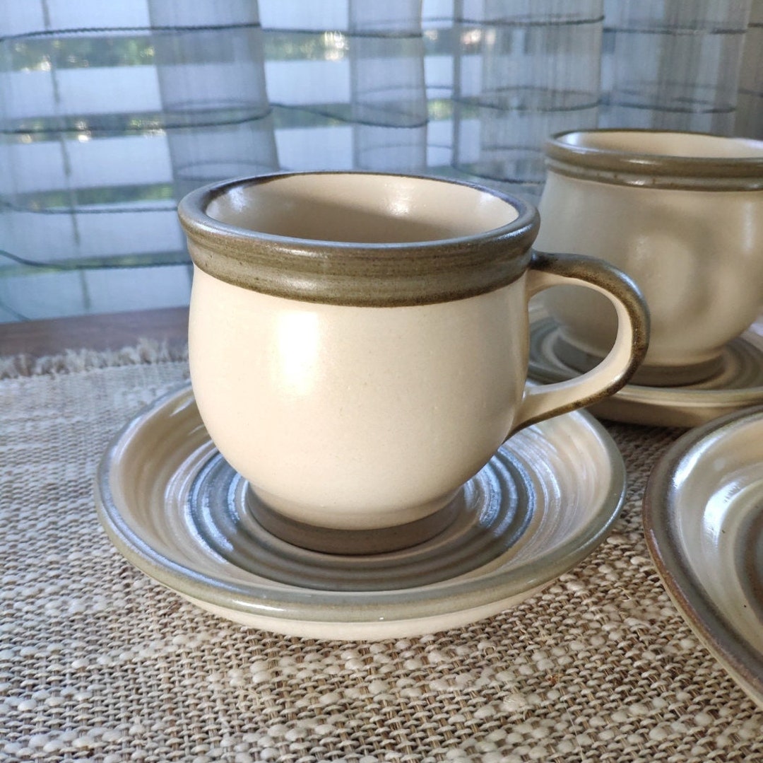 Laurentian Pottery Cups and Saucers Set of 2, Vintage 2 Coffee Tea Cups ...