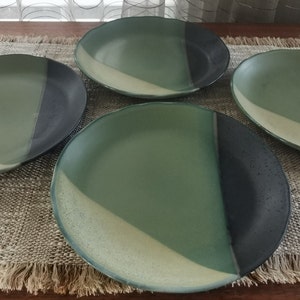 Sango Triangles Plates Set of 4, Geometric Green Vintage Stoneware ...